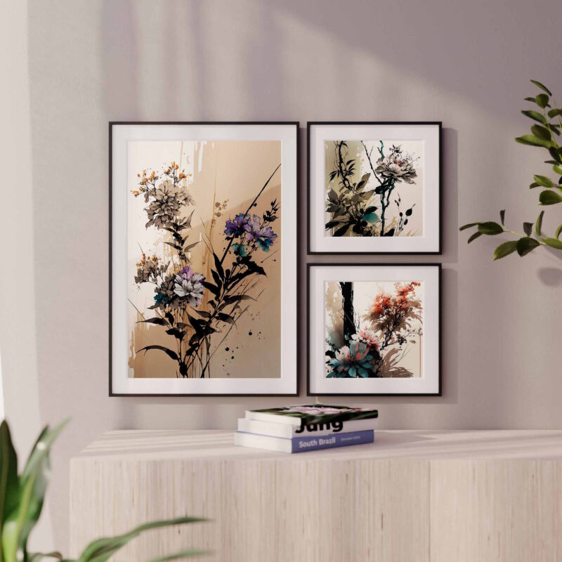 Flower Gallery Wall Set Of 9 - Magic Tree Prints