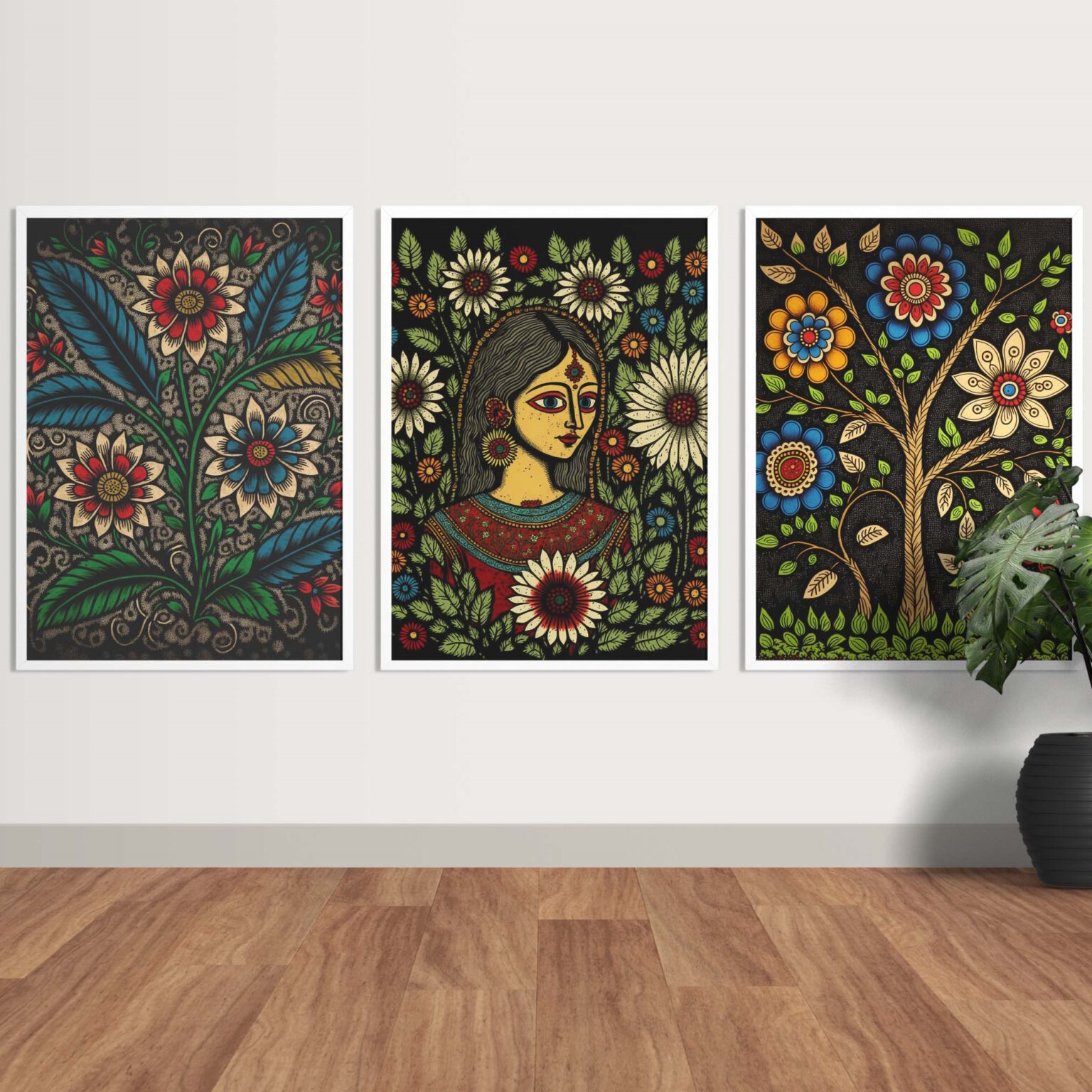 Madhubani Flowers - Magic Tree Prints