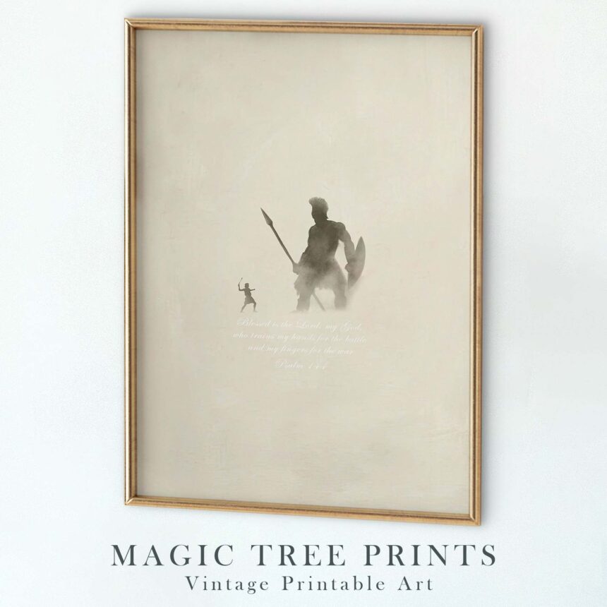 David And Goliath - Beautiful Christian Art