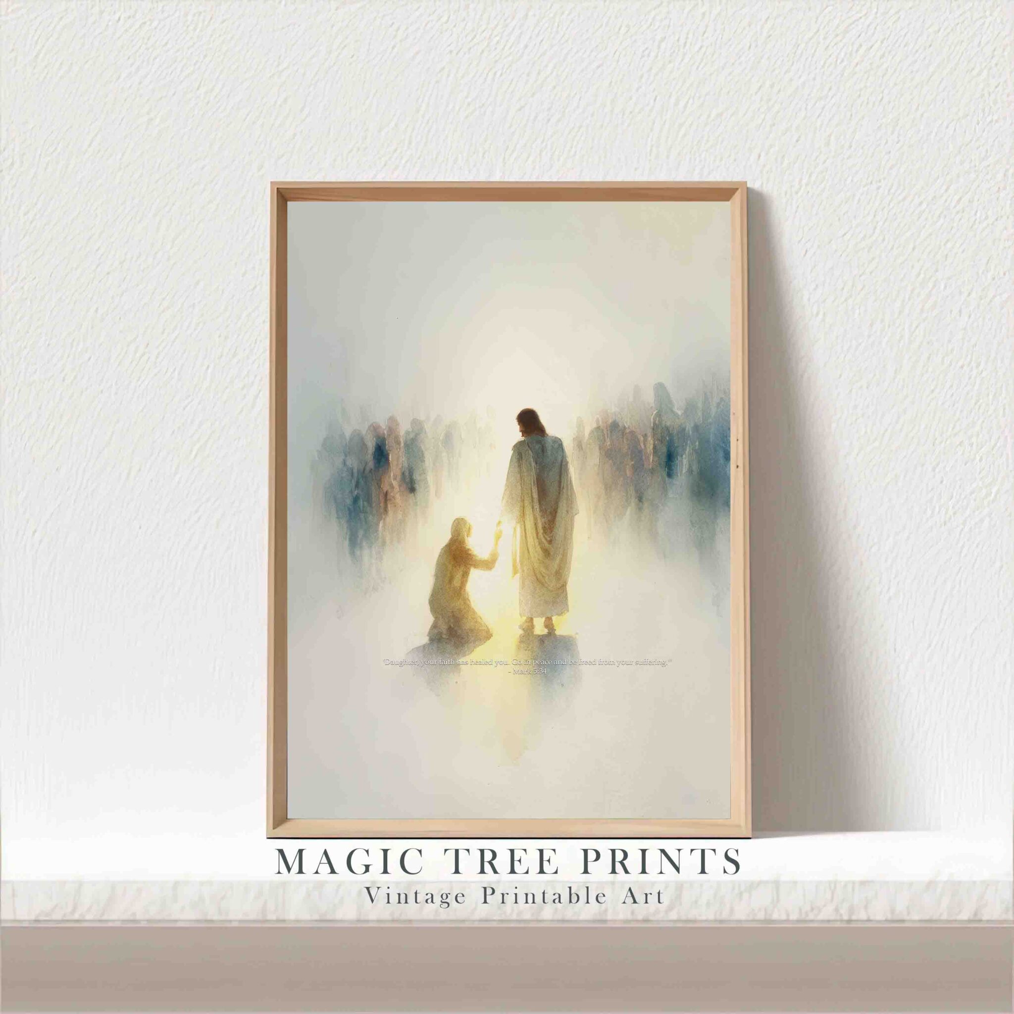 Jesus Heals The Bleeding Woman – Christian Wall Art Print | Biblical ...