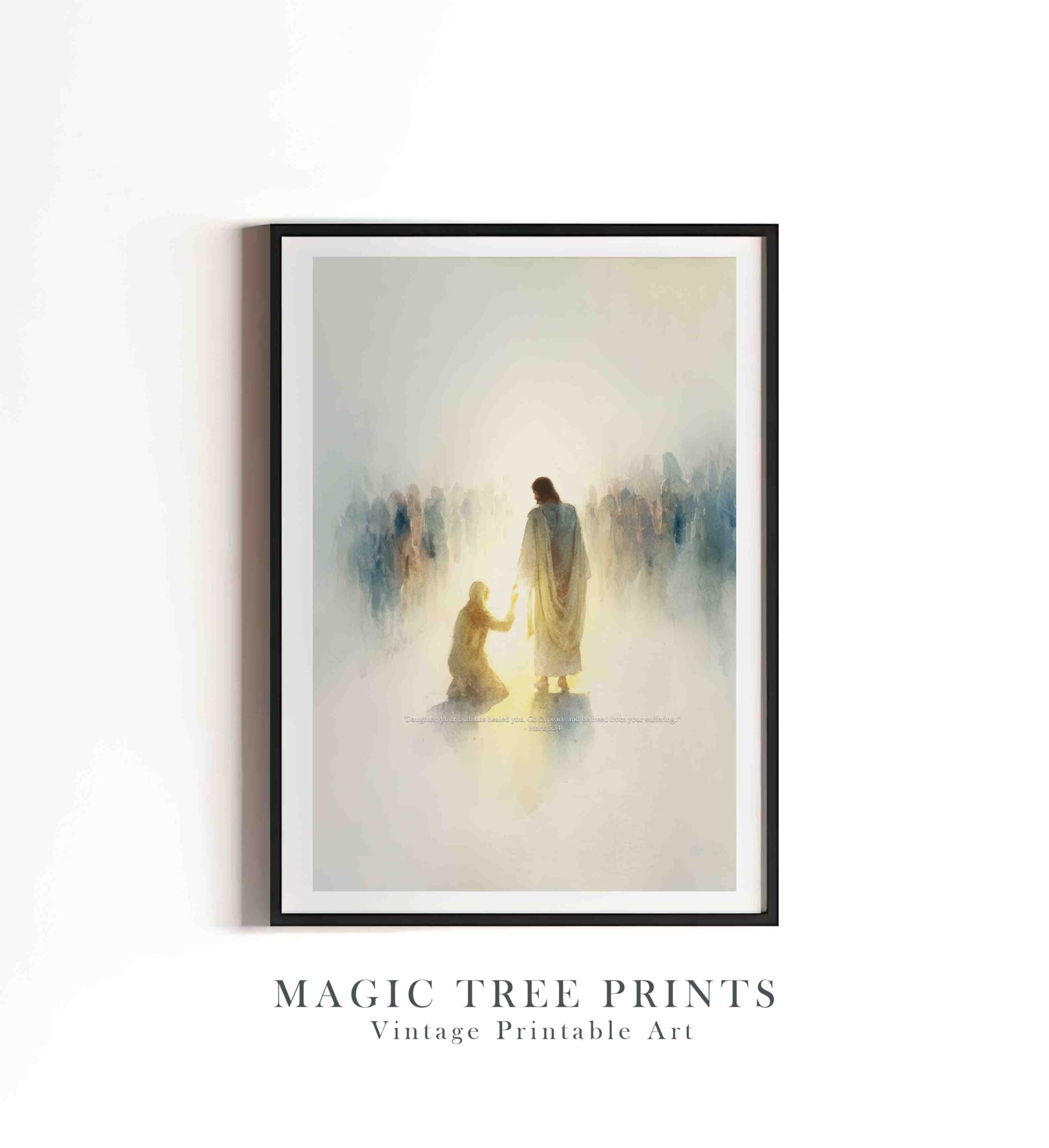 Jesus Heals The Bleeding Woman – Christian Wall Art Print | Biblical ...